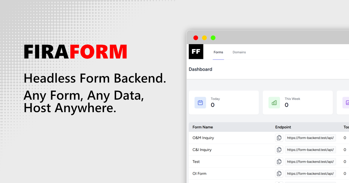 FiraForm - Headless Form Backend for Developers